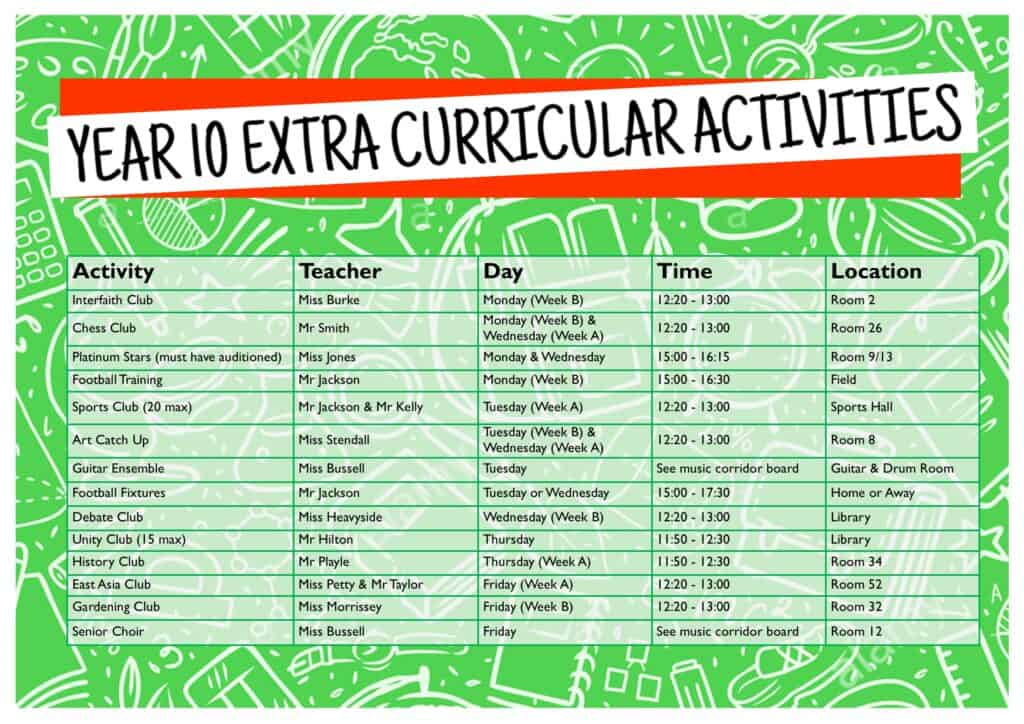 Extra curricular activities - Sale High School