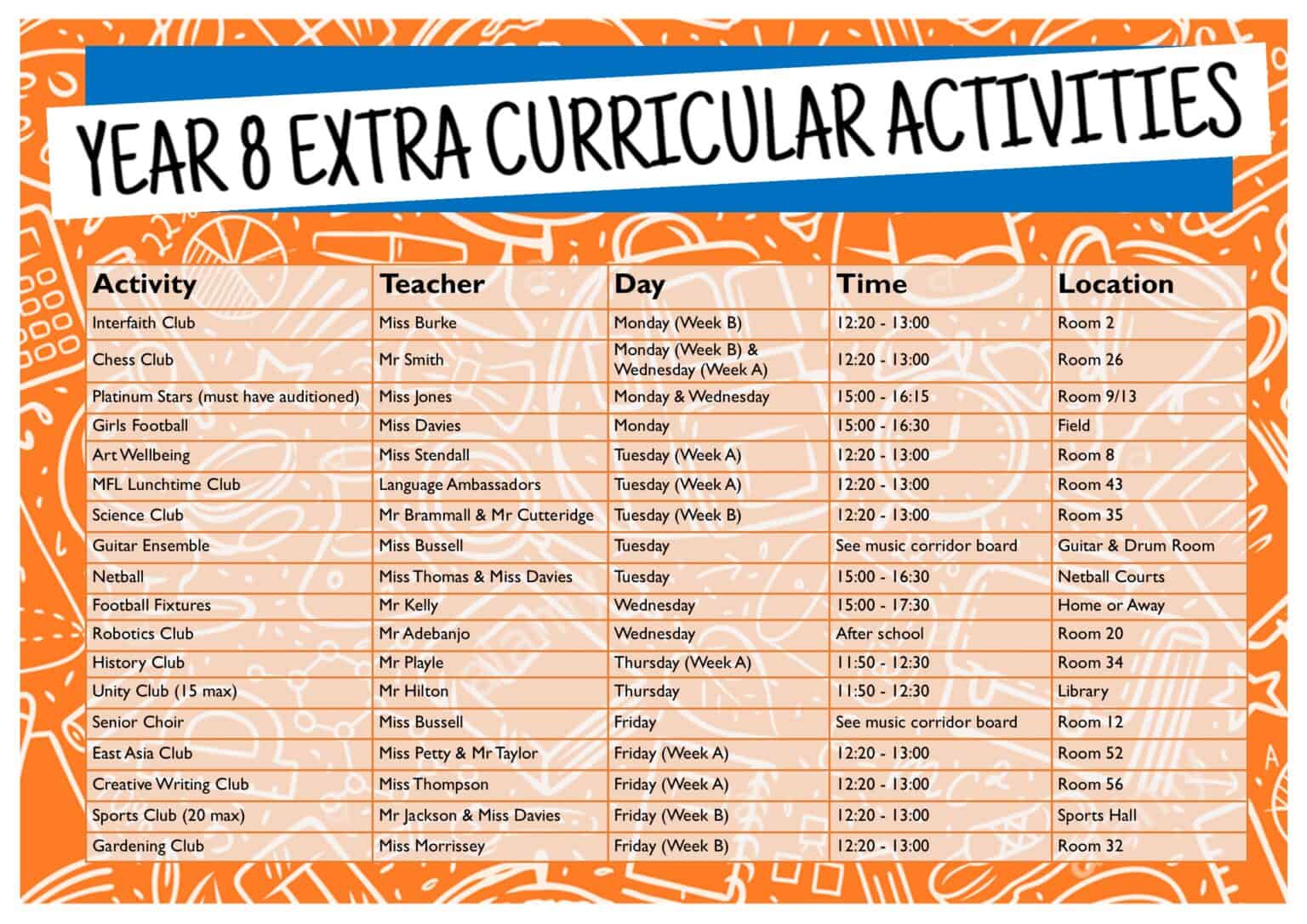 Extra Curricular Activities Sale High School